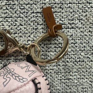 MCM | Bags | Mcm Pink Dog Leather Bag Charm Keychain New | Poshmark